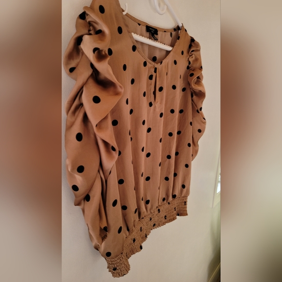 Haver London | Tops | Haver London Frilly Polka Dot Top | Poshmark